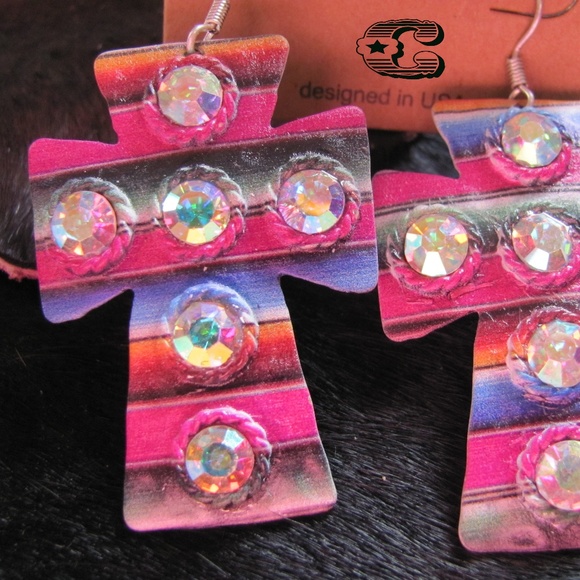 TREASURES | Jewelry | Treasures Serape Cross With Bling And Sparkle ...